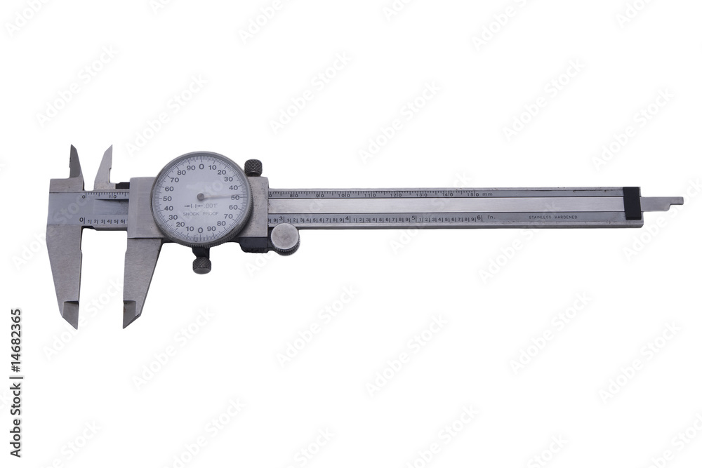 Photo Art Print Dial vernier caliper isolated on white steve Collender