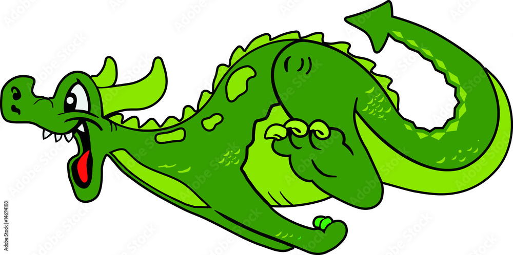 cartoon running dragon Stock Vector | Adobe Stock