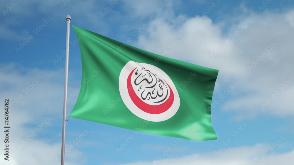HD 1080p flag of OIC. Seamless loop. Stock Video | Adobe Stock