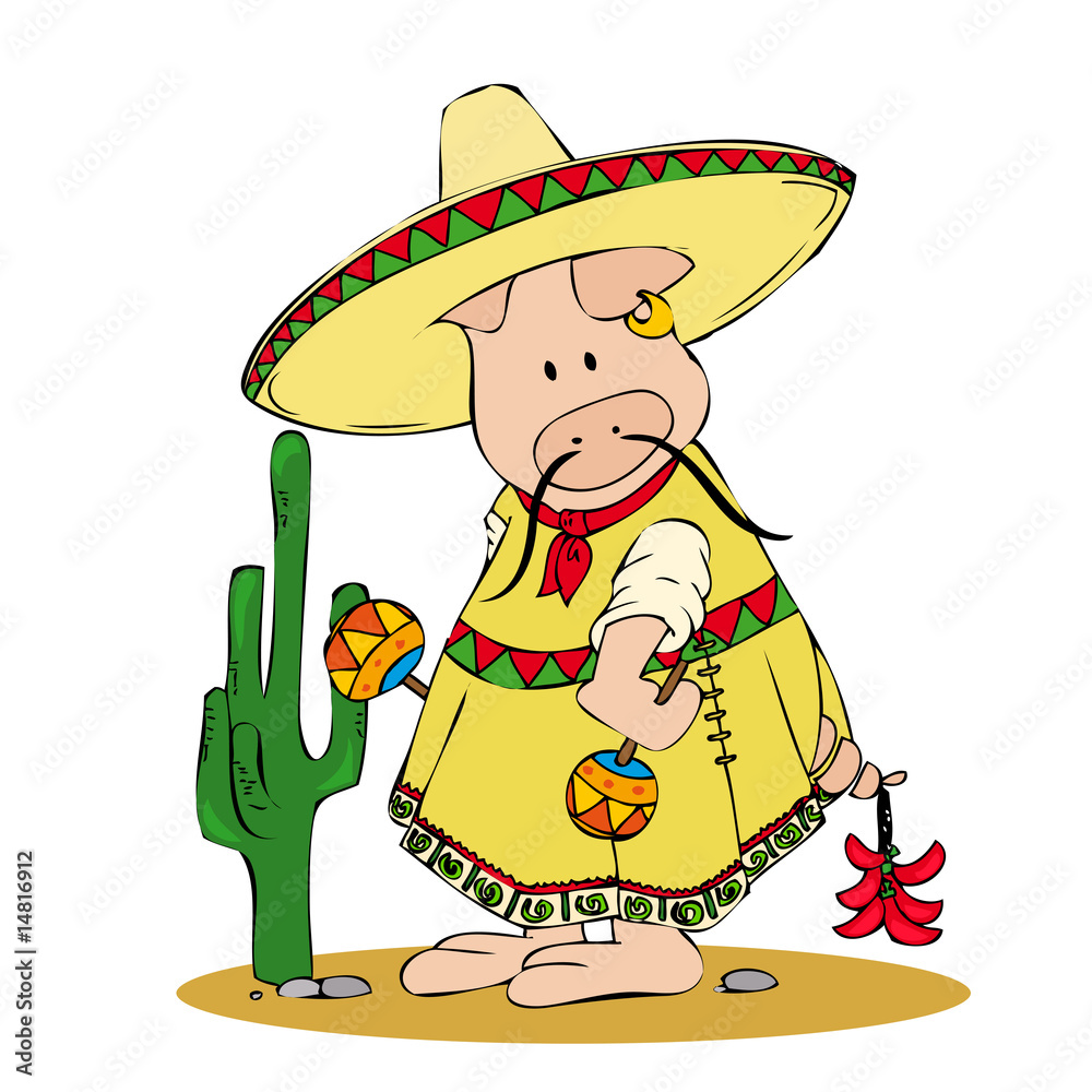 Mexican pig Stock Vector | Adobe Stock