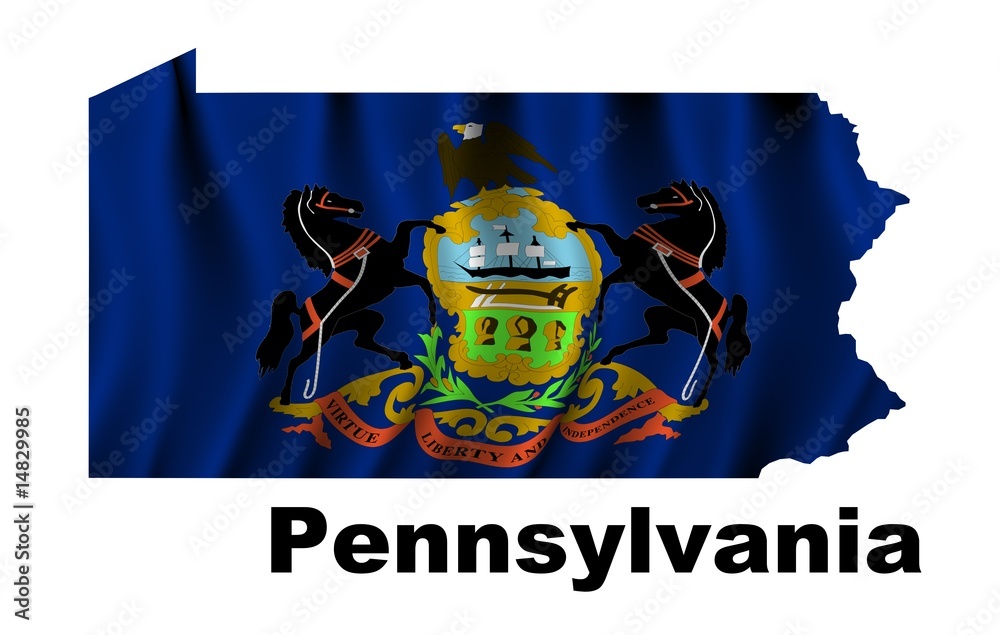 Pennsylvania Flag as the territory Map Stock Illustration | Adobe Stock