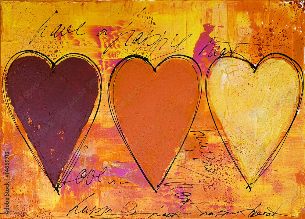 Herzen gemalt Stock-Foto | Adobe Stock