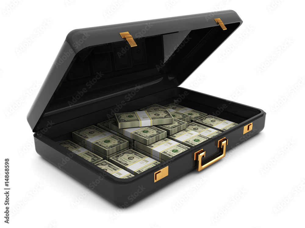 suitcase with money Stock Illustration | Adobe Stock