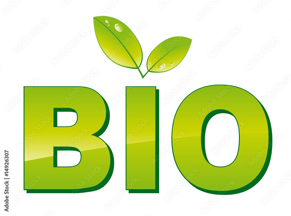 Logo Bio sur fond blanc Stock Vector | Adobe Stock