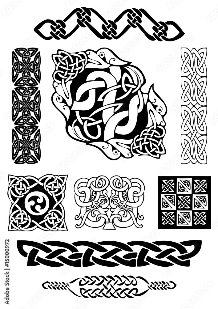 Celtic vector art-collection on a white background. Stock Vector ...