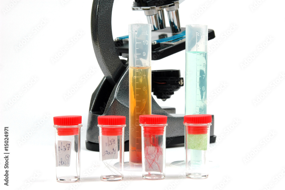 Tubos de ensayo y microscopio Stock Photo | Adobe Stock