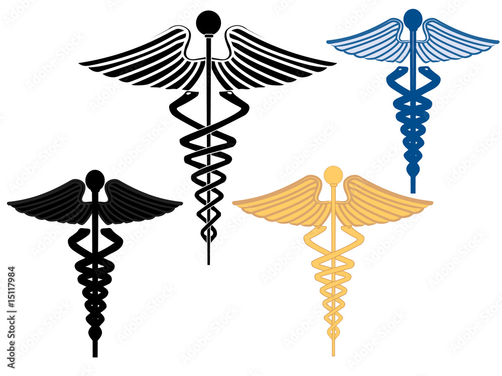 Four caduceus symbols Stock Vector | Adobe Stock