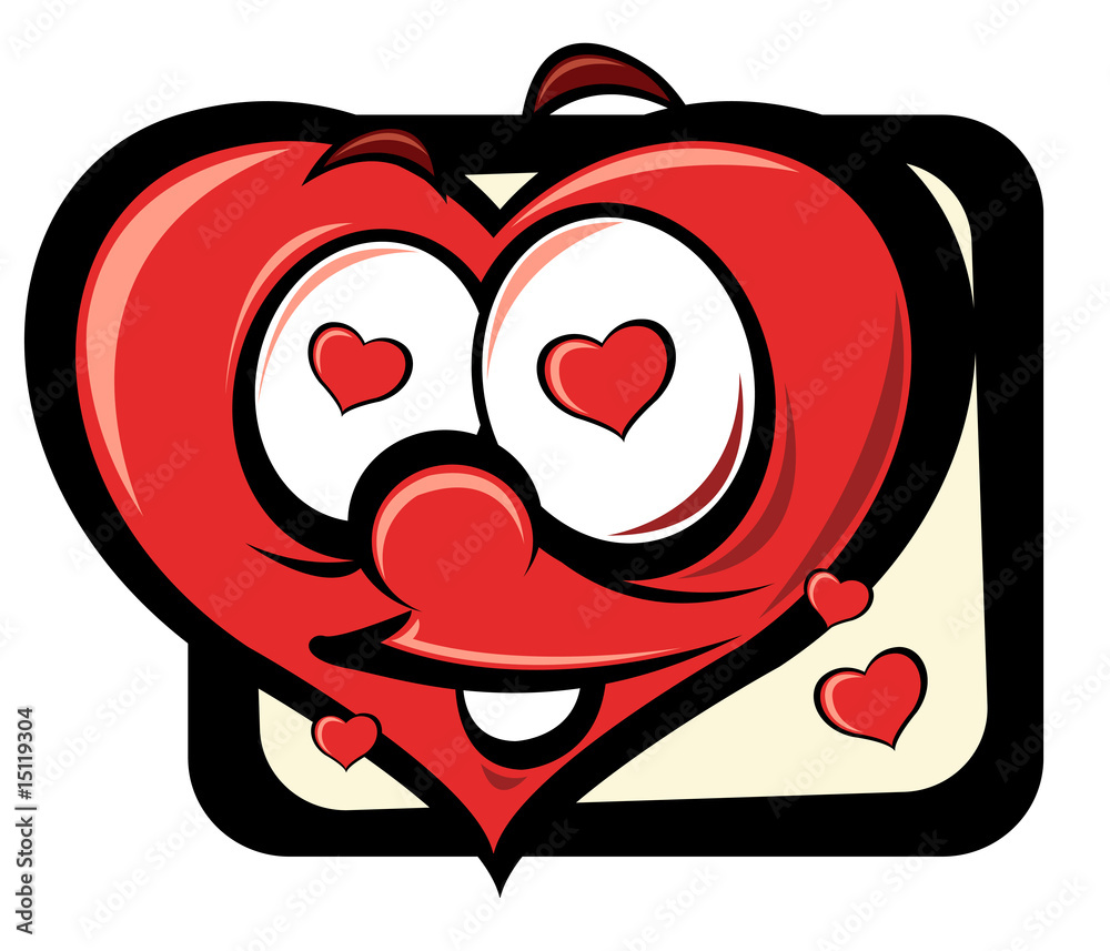 cartoon red heart Stock Vector | Adobe Stock