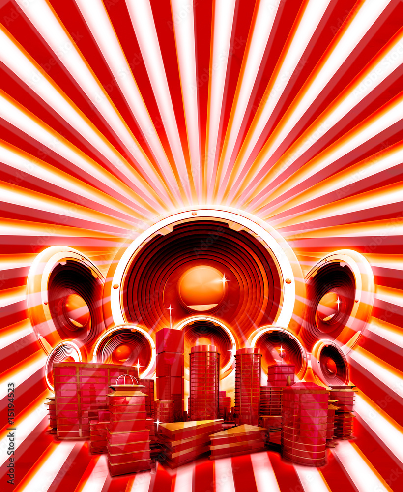 Block party red city white background Stock Illustration | Adobe Stock