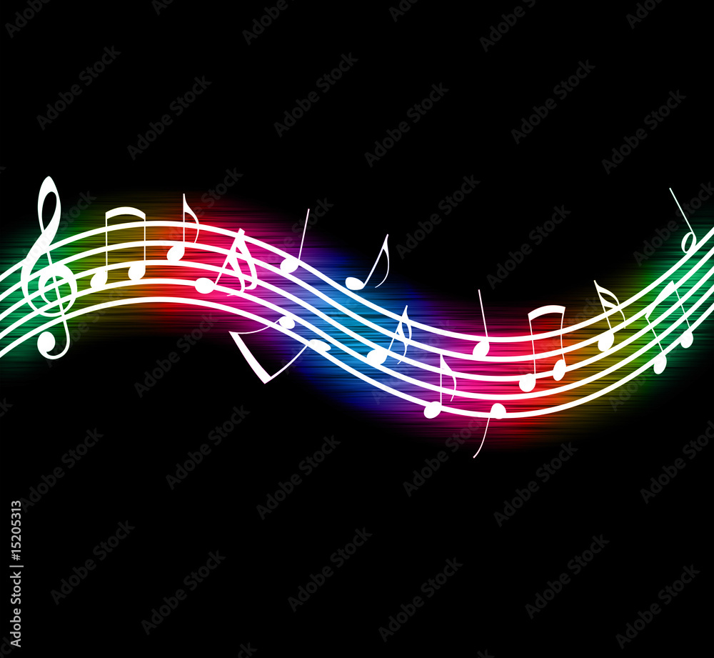 Flowing Music Notes Stock Illustration | Adobe Stock