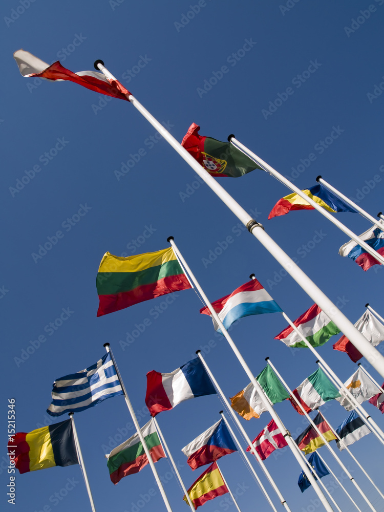 Banderas al viento Stock Photo | Adobe Stock
