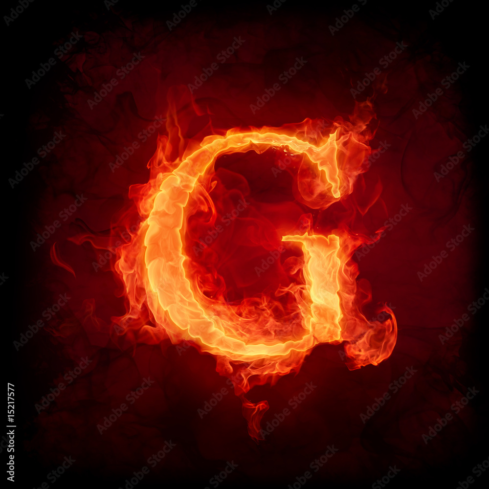 Fire letter G Stock Illustration | Adobe Stock