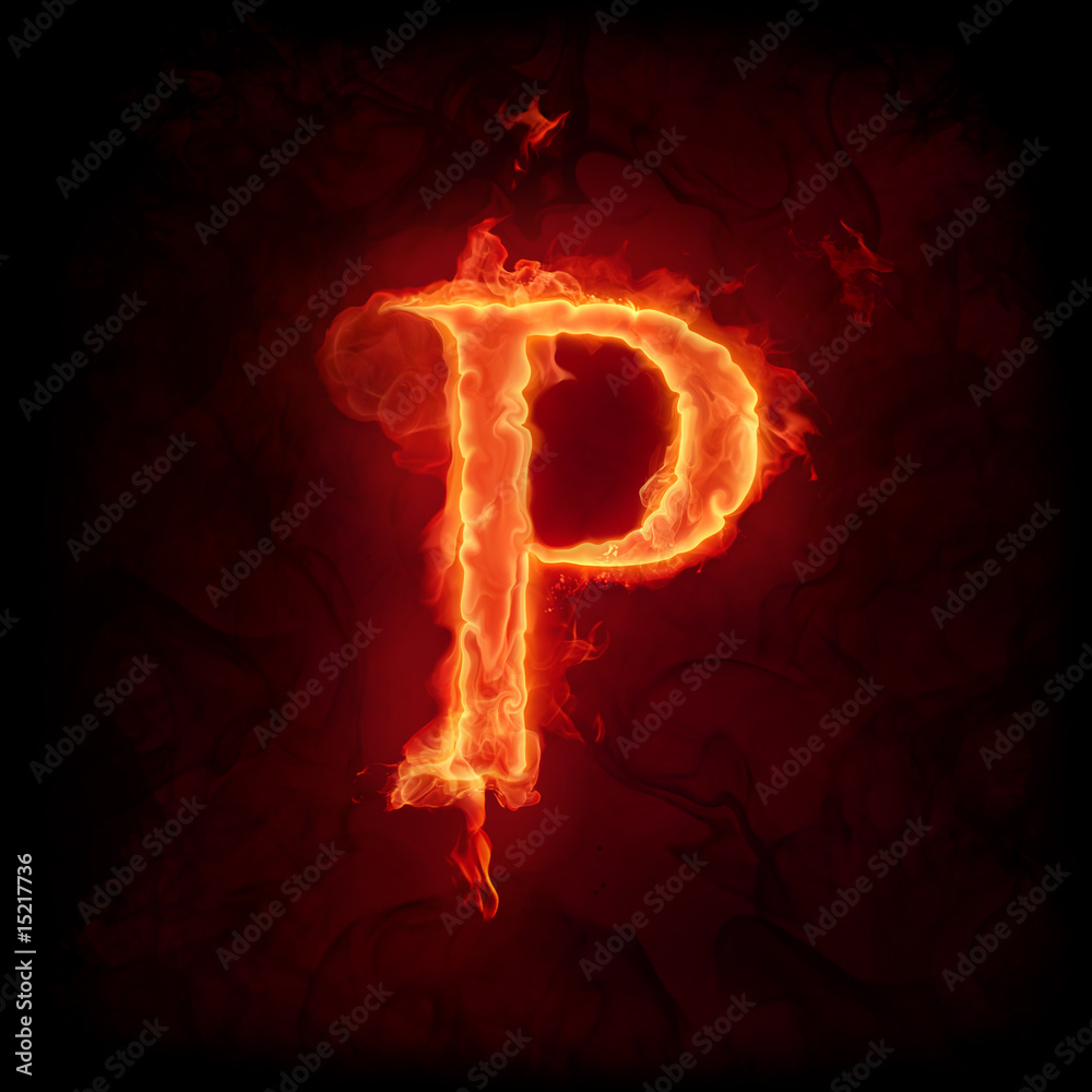Fire letter P Stock Illustration | Adobe Stock