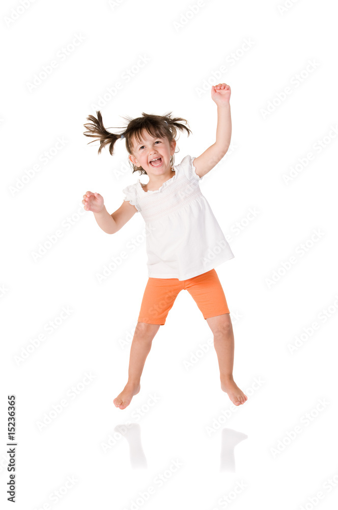 Little girl jumping Stock Photo | Adobe Stock