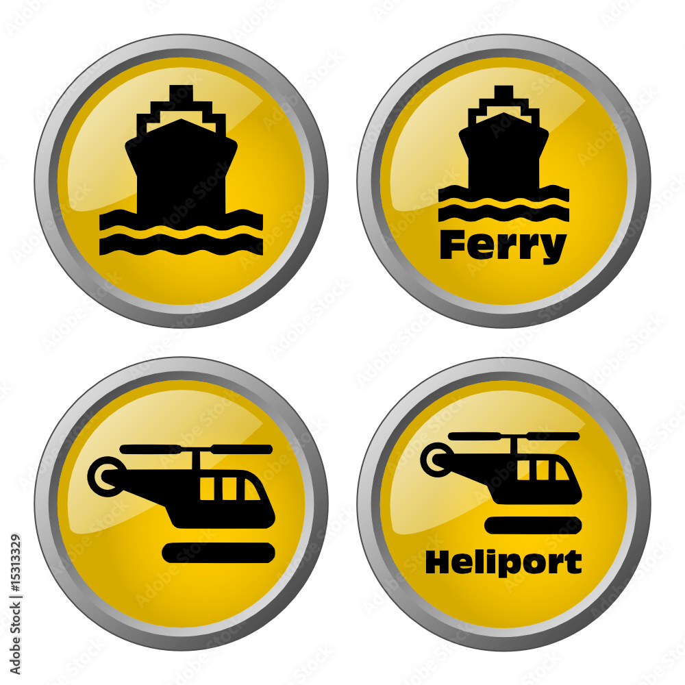 Ferry Port & Heliport Symbols Stock Vector | Adobe Stock