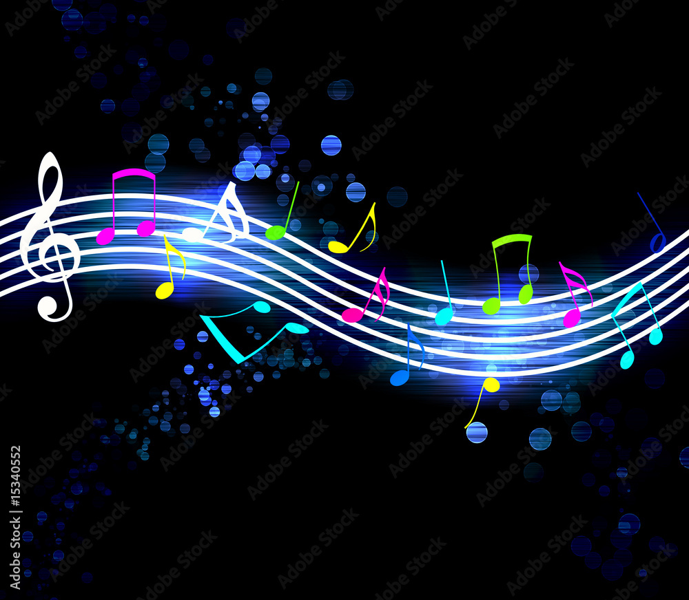 Flowing Music Notes Stock Illustration | Adobe Stock