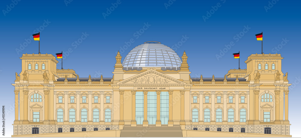 Reichstag coloriert Stock Vector | Adobe Stock