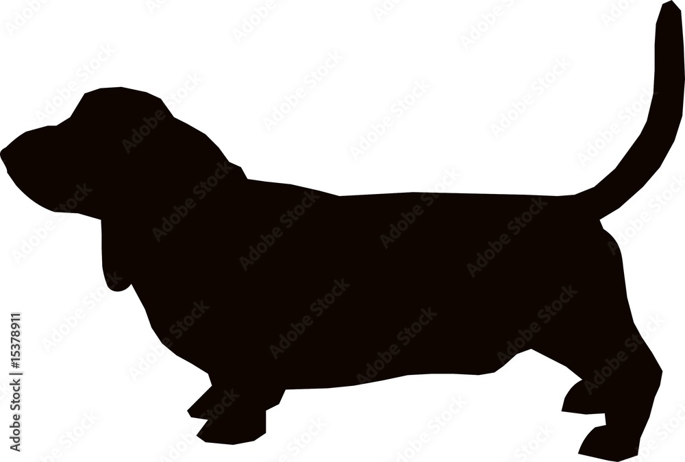 Basset Hound Dog silhouette Stock Vector | Adobe Stock