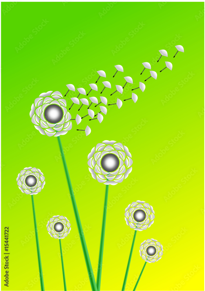 Pusteblume mit Hintergrund Stock-Vektorgrafik | Adobe Stock