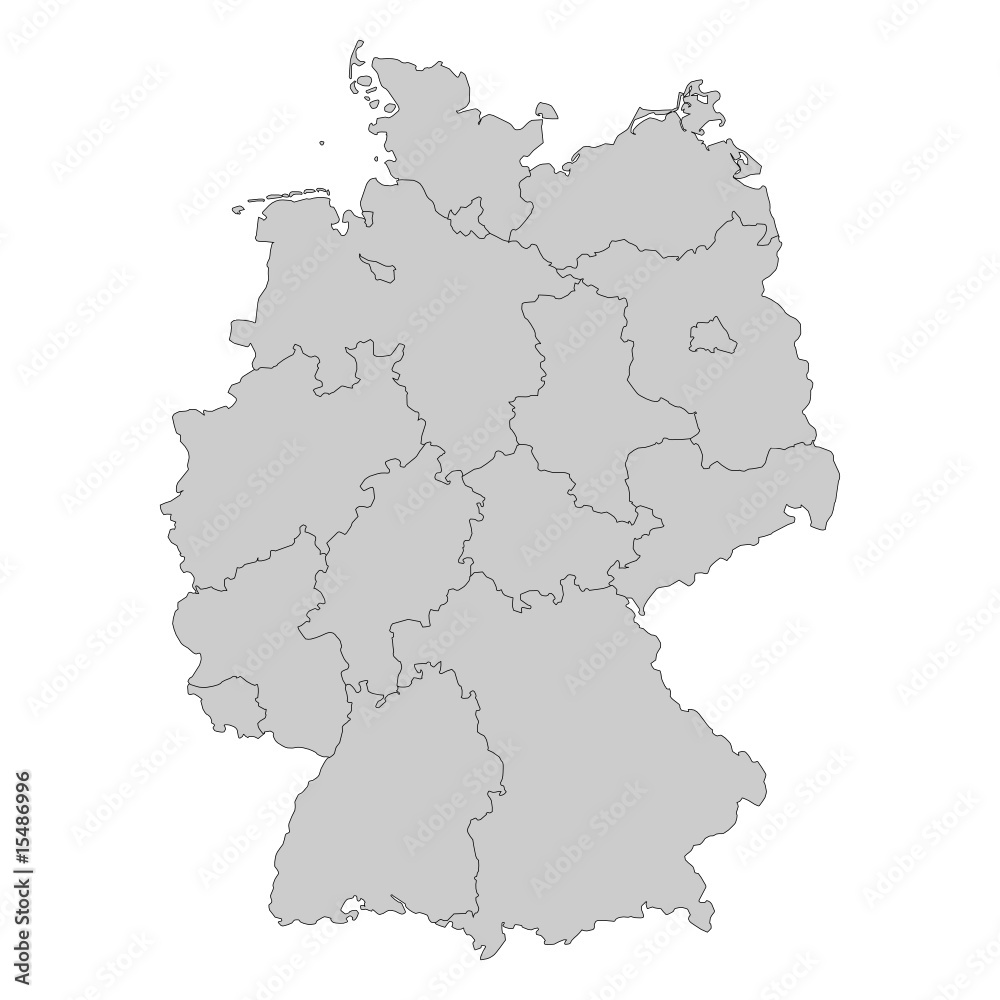 karte deutschland (grau mit umriss) Stock-Vektorgrafik | Adobe Stock