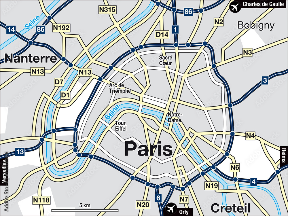 Stadtplan Paris Stock Photo | Adobe Stock