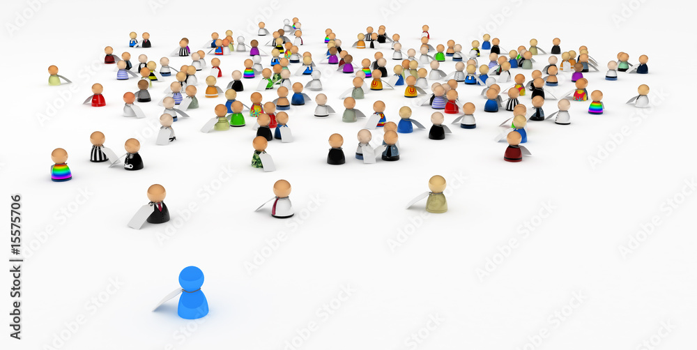 Cartoon Crowd, Labeled Stock Illustration | Adobe Stock