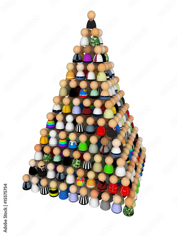 Cartoon Crowd, Pyramid Stock Illustration | Adobe Stock