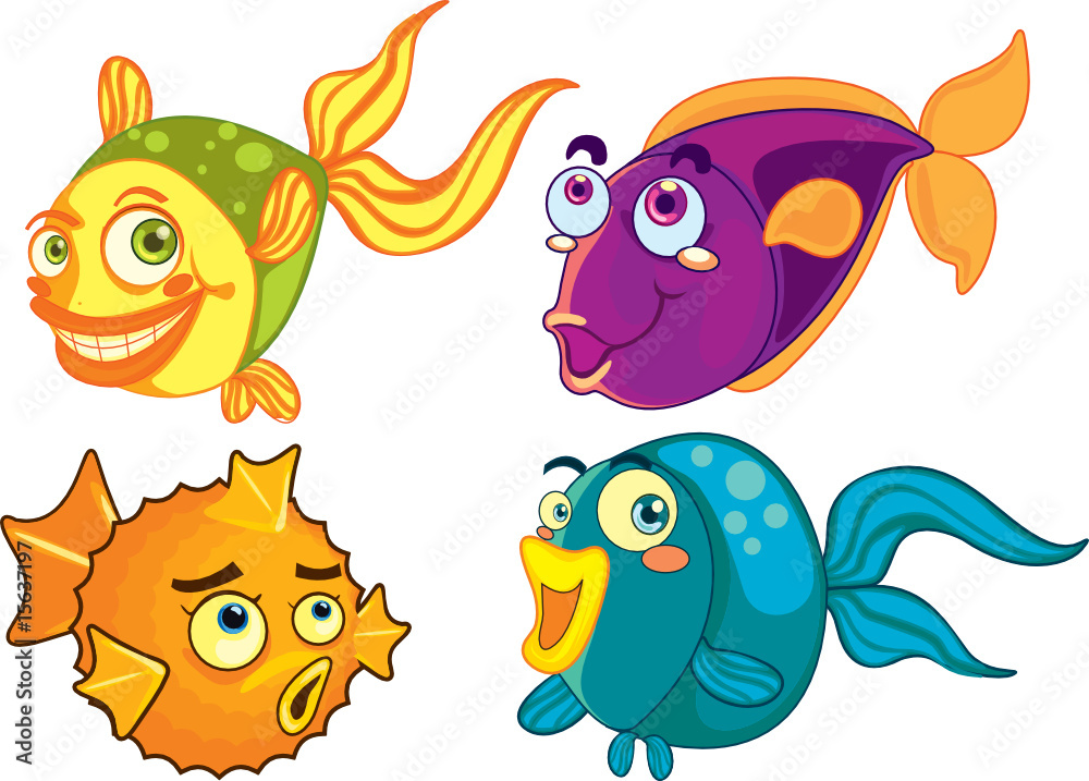 cartoon fish Stock Vector | Adobe Stock