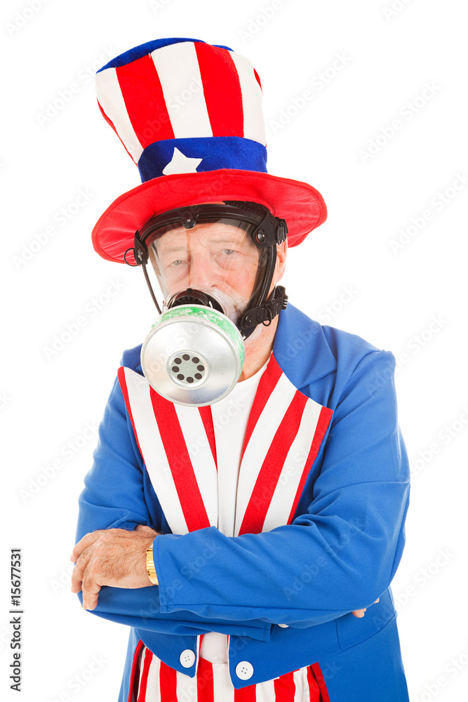 Uncle Sam in Gas Mask Stock Photo | Adobe Stock