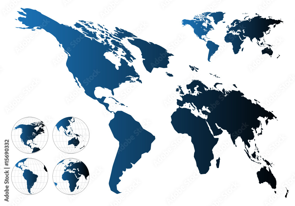 Highly detailed map of the world Stock Vector | Adobe Stock