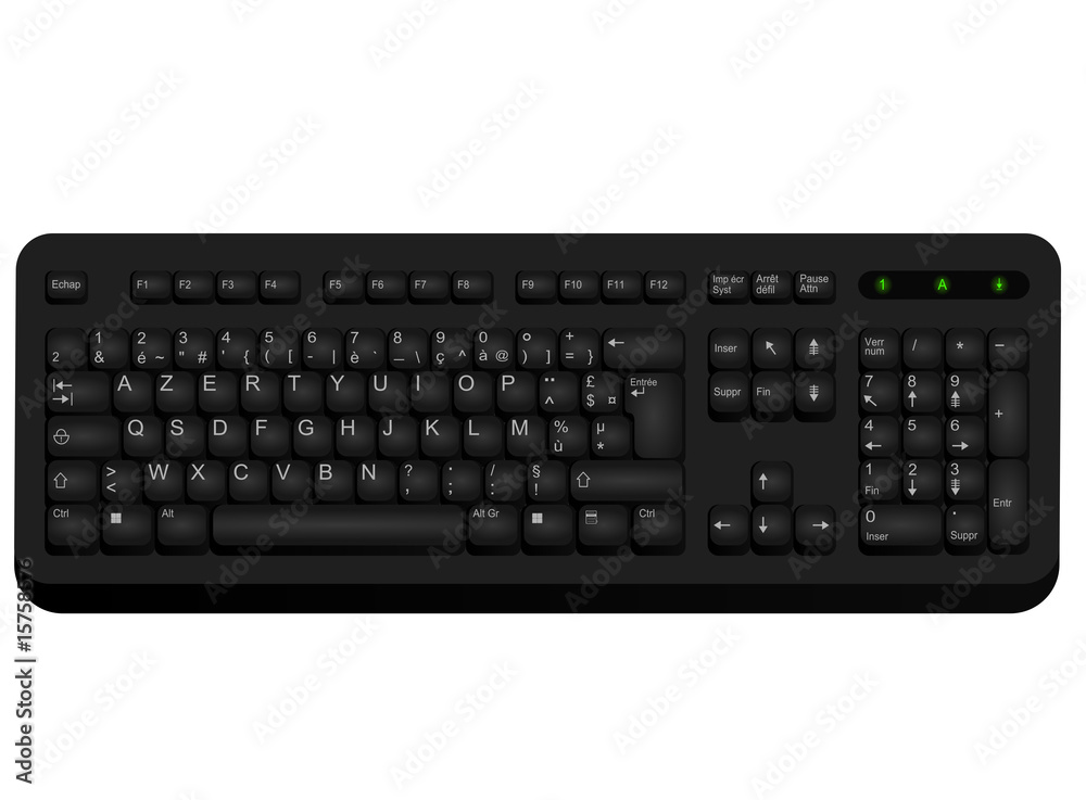 Clavier AZERTY très détaillé (2) Stock Illustration | Adobe Stock