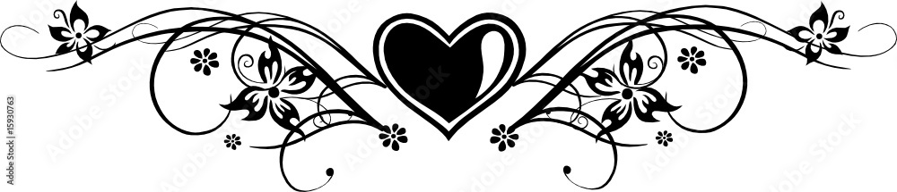 Herz Ranke mit Blumen, Blüten Stock Vector | Adobe Stock