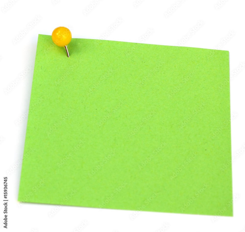 punaise à boule signalétique sur post-it vert Stock Photo | Adobe Stock