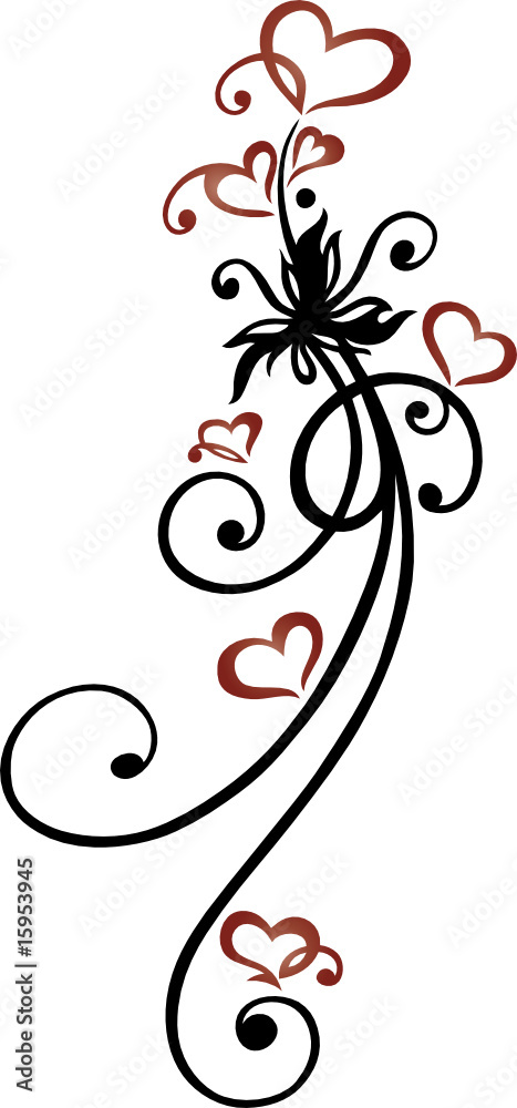 Ranke mit Herzen, filigran Stock Vector | Adobe Stock