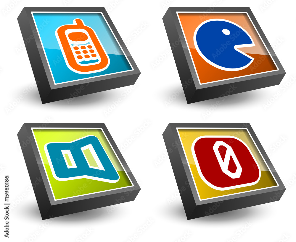 3D Cell Phone Icons Stock Vector | Adobe Stock