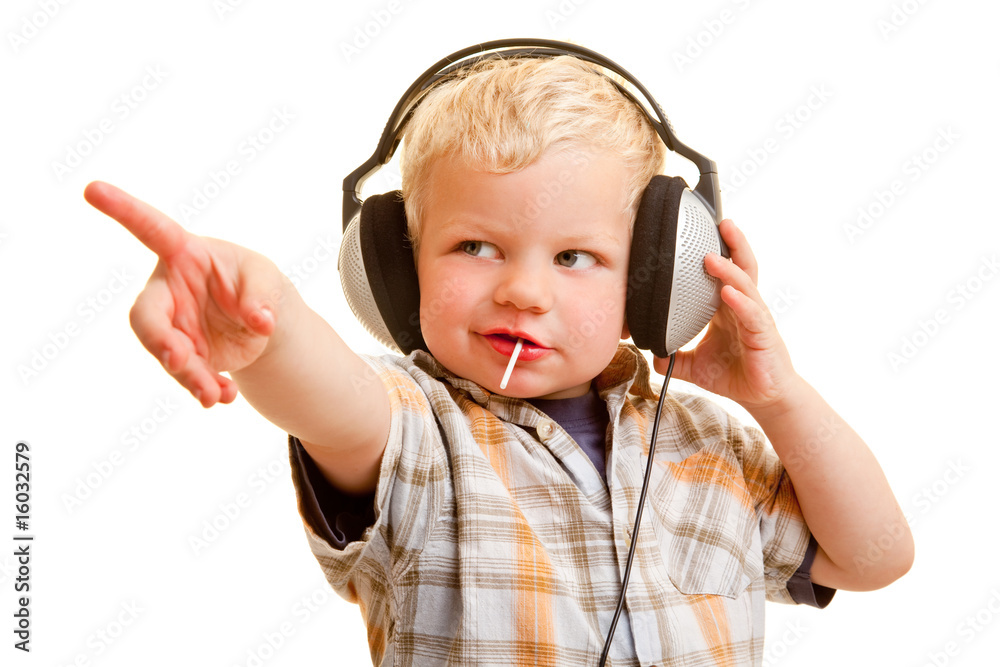 Musik hören und zeigen Stock Photo | Adobe Stock