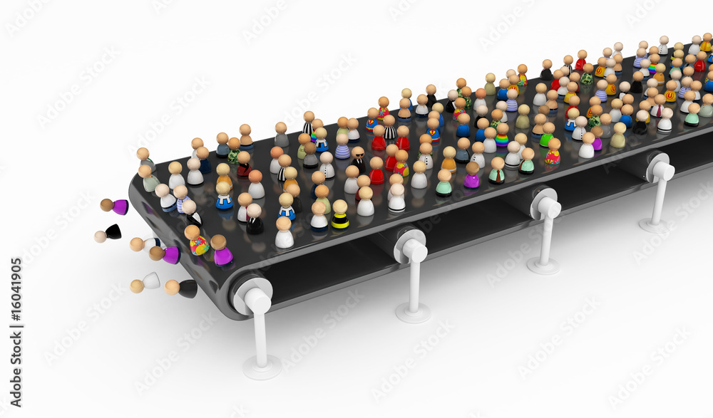 Cartoon Crowd, Conveyor Stock Illustration | Adobe Stock