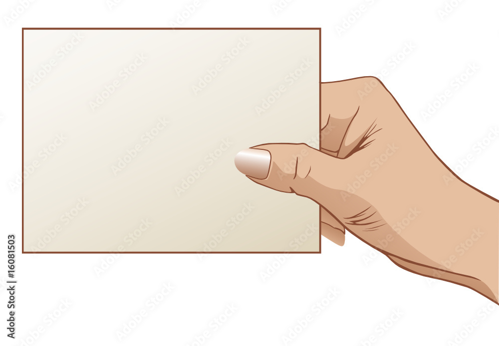 hand holding paper Stock Vector | Adobe Stock