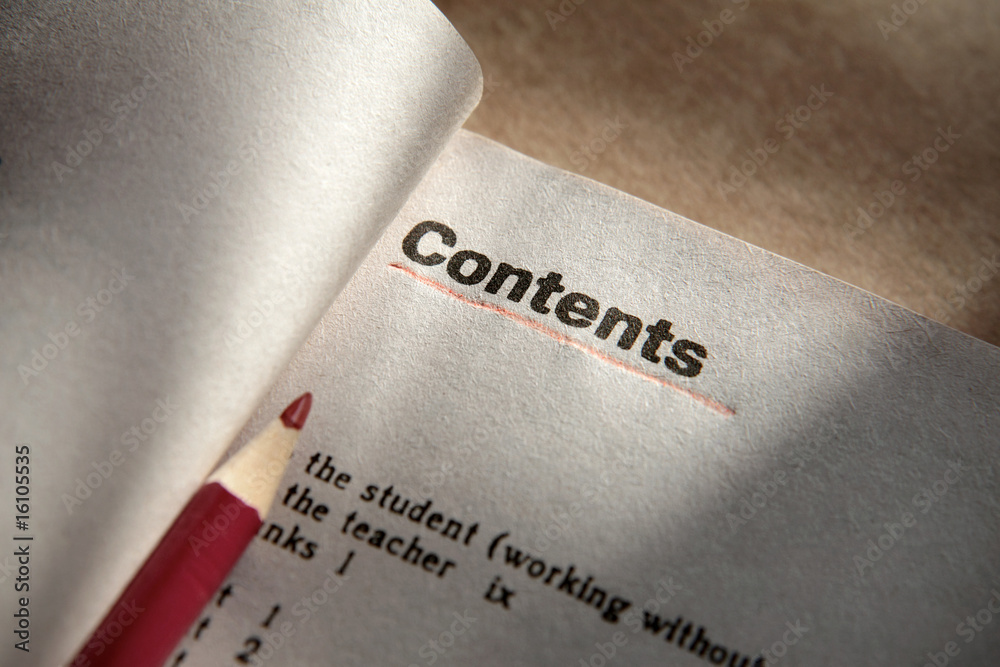 contents Stock Photo | Adobe Stock