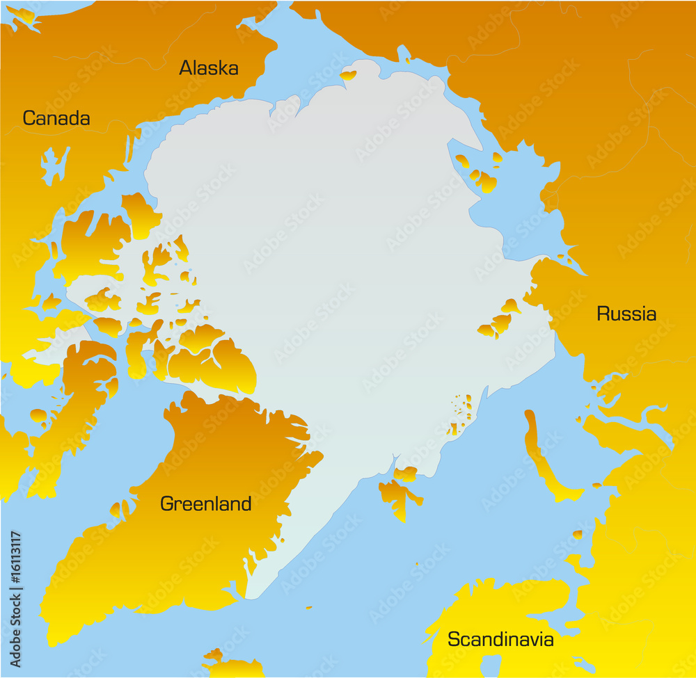 Abstract Vector Color map of North pole Stock Vector | Adobe Stock