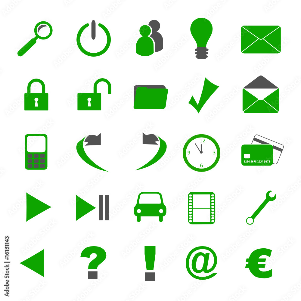 Icons grün grau 3 Stock-Vektorgrafik | Adobe Stock