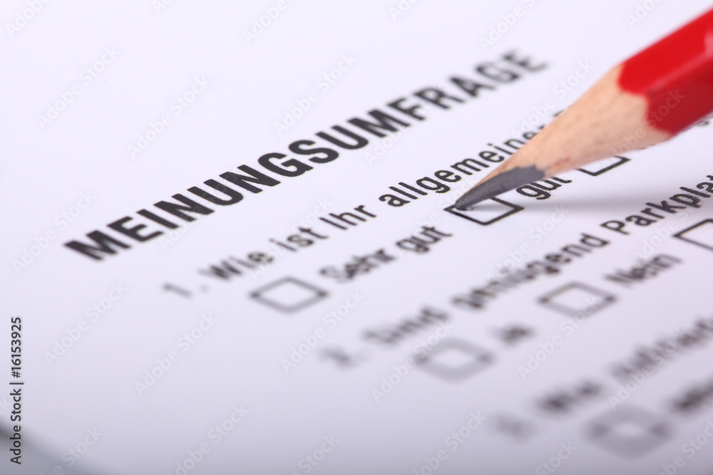 Meinungsumfrage, Marktforschung und Fragebogen Stock Photo | Adobe Stock