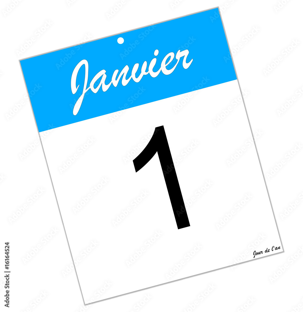 calendrier 1 janvier jour de l'an Illustration Stock | Adobe Stock