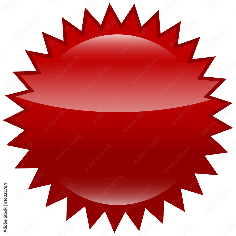 Störer sternförmig, rot + Glanz Stock-Illustration | Adobe Stock