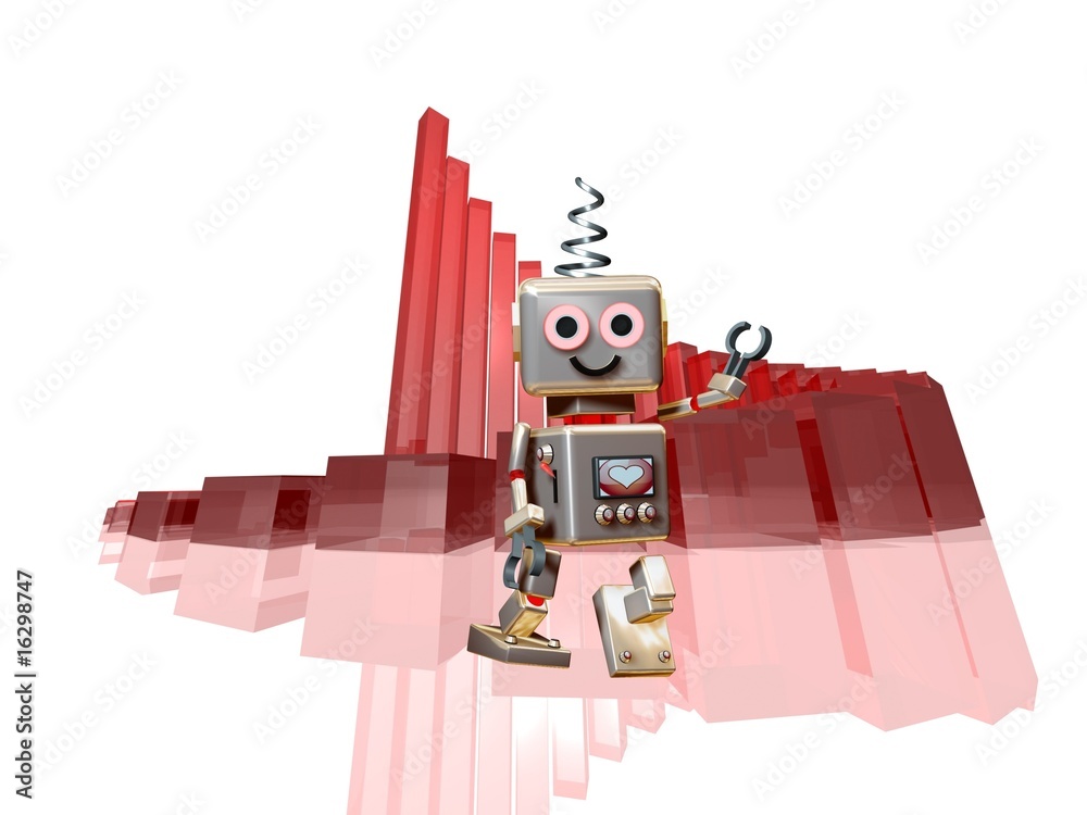 robot robi in front of success diagram Stock Illustration | Adobe Stock