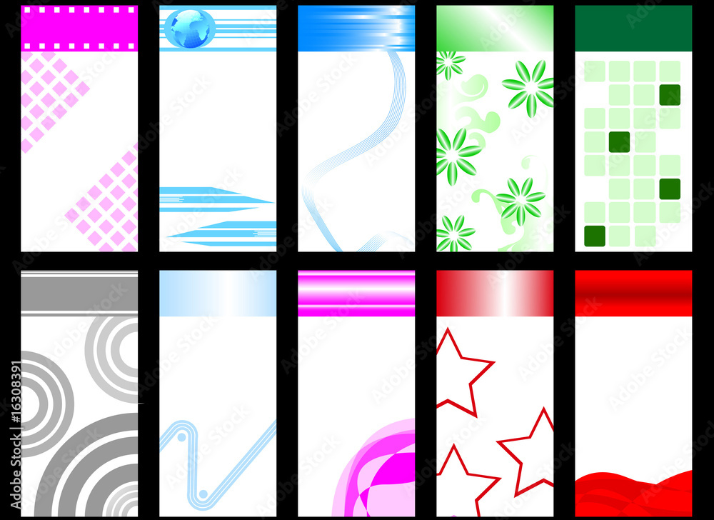 Set of colorful vertical cards. Vector illustration Stock Vector ...