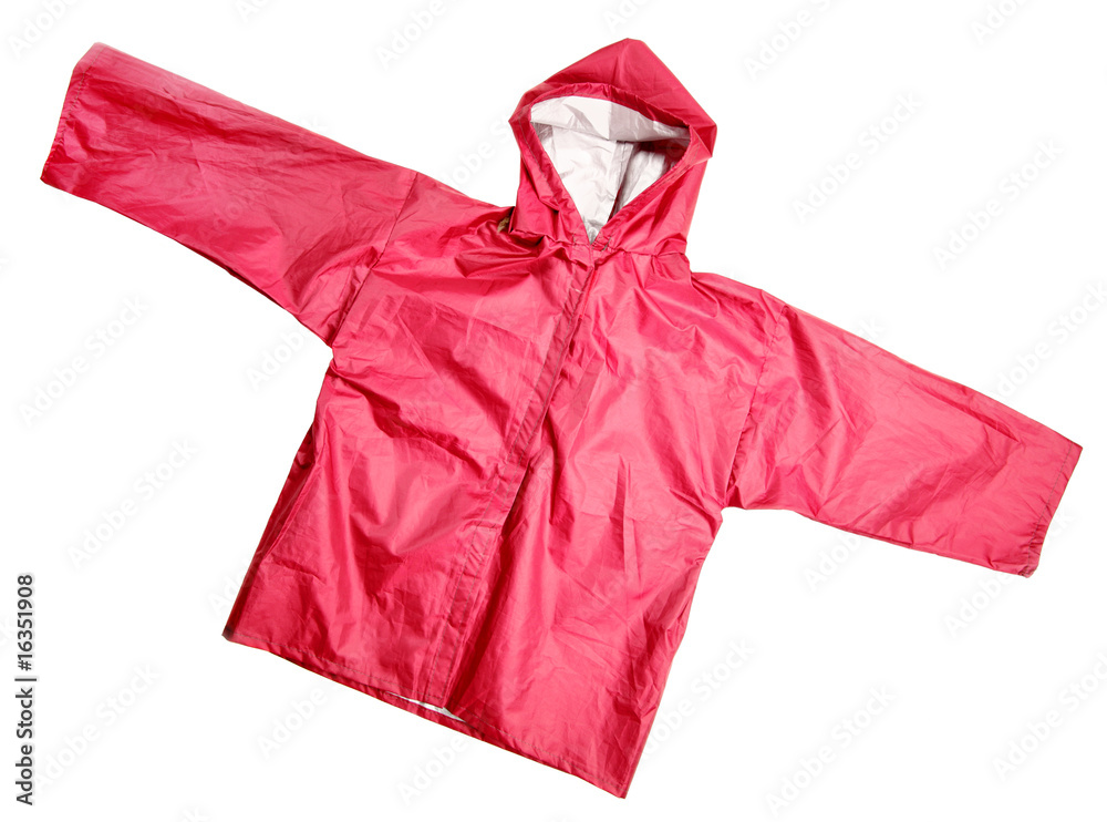 Red raincoat Stock Photo | Adobe Stock