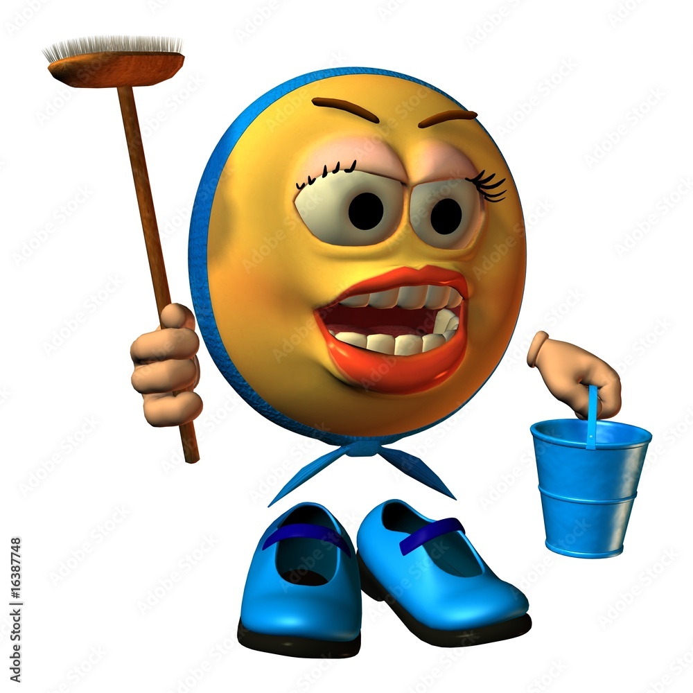 Smilie - Putzfrau Stock-Illustration | Adobe Stock