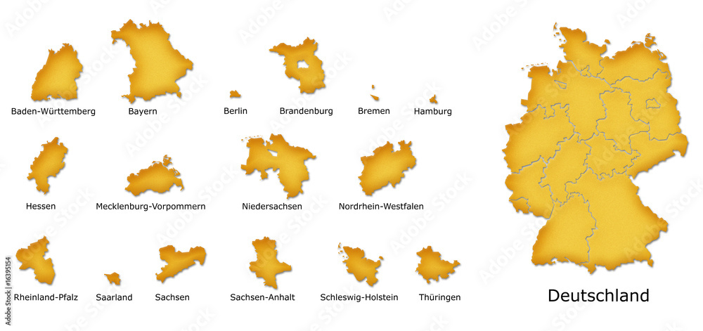 Carte Régions d'Allemagne - Länder Stock Illustration | Adobe Stock