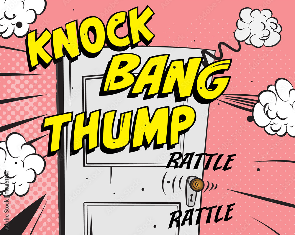 Comic book - door knocking Stock Vector | Adobe Stock